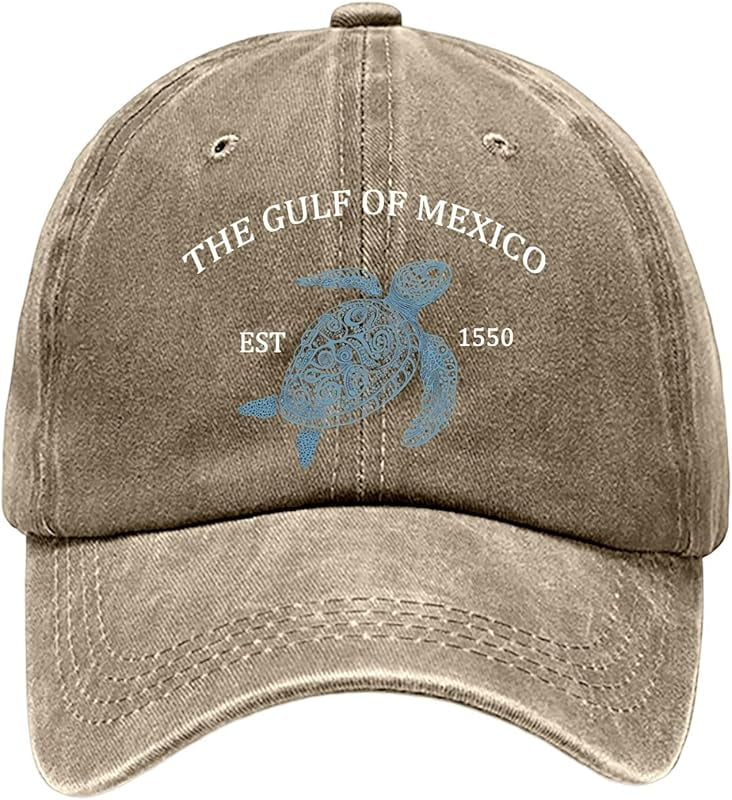 Gulf of Mexico Hat, Sea Turtle Cap, Gulf of Mexico Established 1550 Cap, Vintage Baseball Caps ...