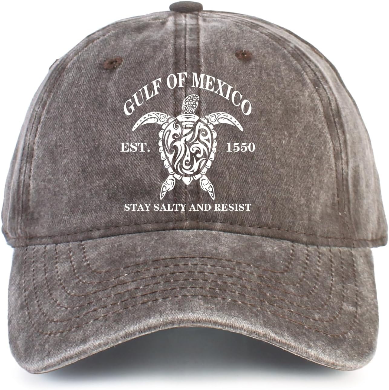Gulf of Mexico Sea Turtle Hat Stay Salty and Resist Hats Est 1550 ...