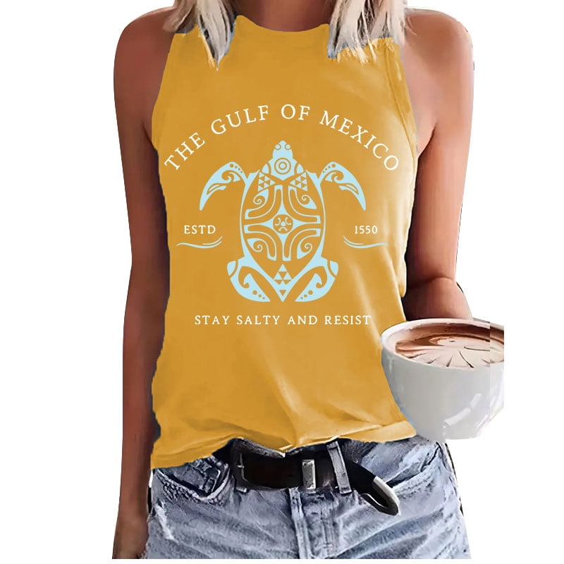 Gulf of Mexico Tank Top Women's Mexico Sea Turtle Graphic T-Shirt Stay ...