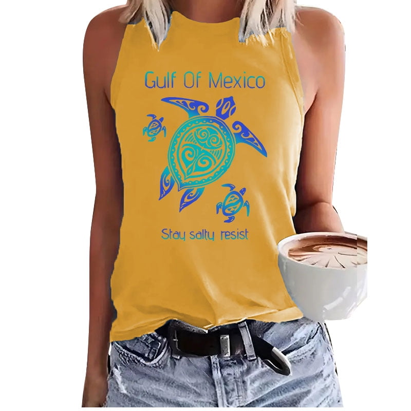 Gulf of Mexico Tank Top Women's Mexico Sea Turtle Graphic T-Shirt Stay ...