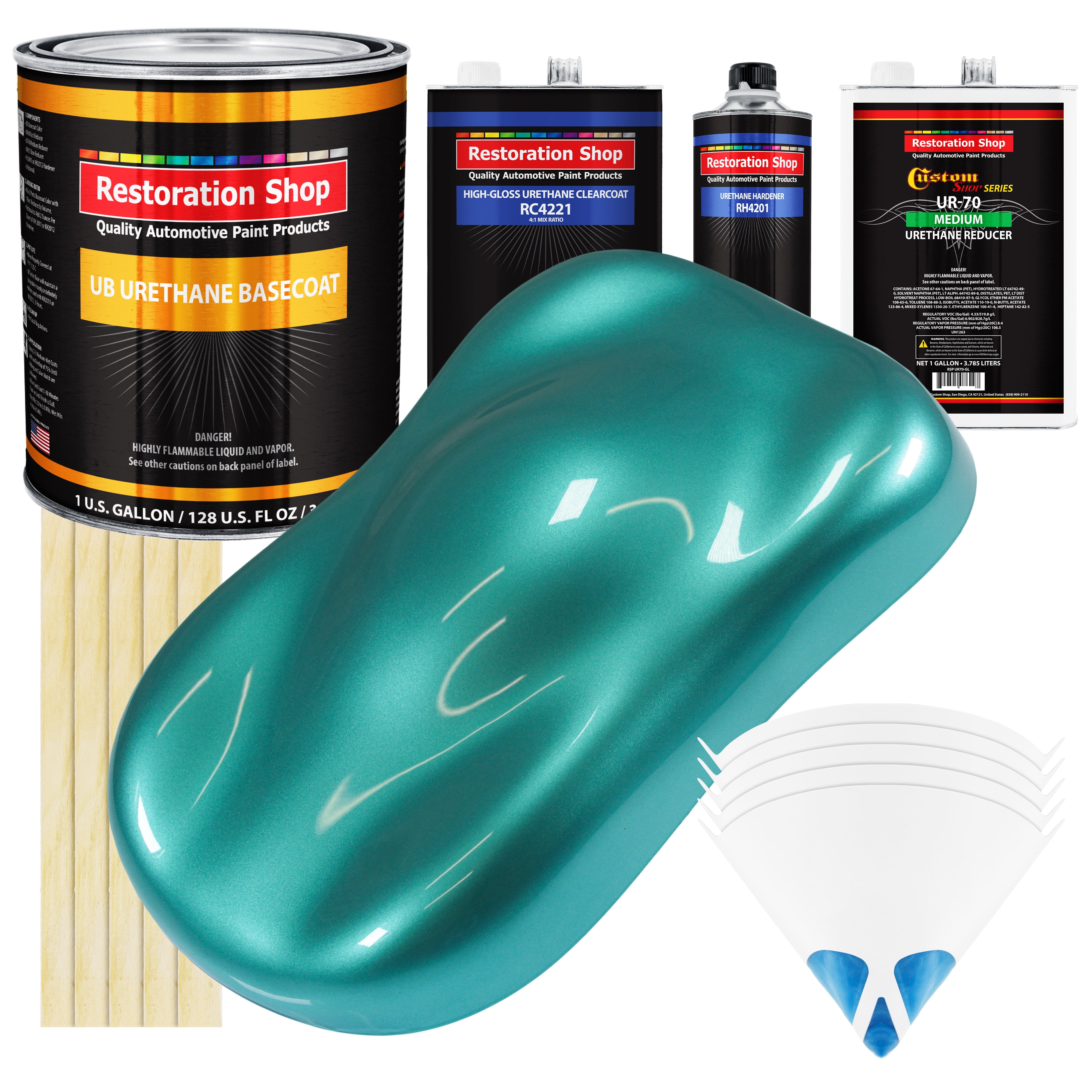 Gulfstream Aqua Metallic Gallon URETHANE BASECOAT CLEARCOAT Car Auto ...