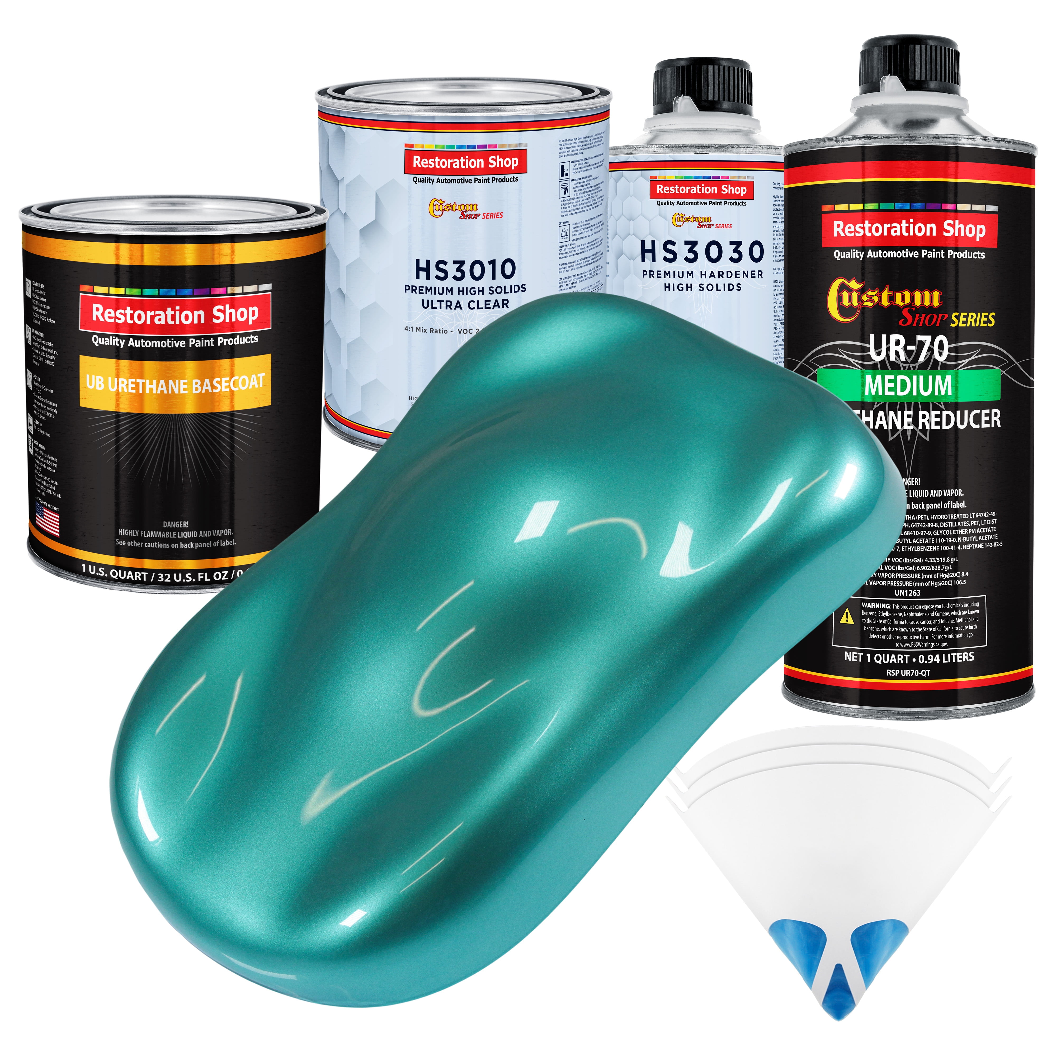 Gulfstream Aqua Metallic Premium Quart URETHANE BASECOAT CLEARCOAT Car ...