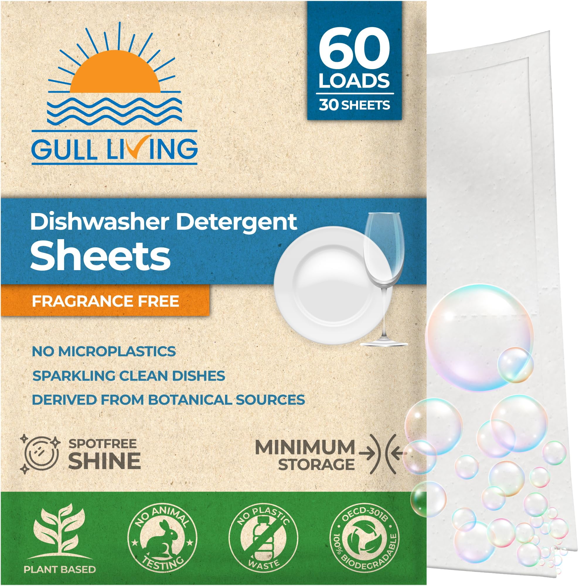 Gull Living Detergent Sheets - Say No to Pods & Tablets - Non-Toxic ...