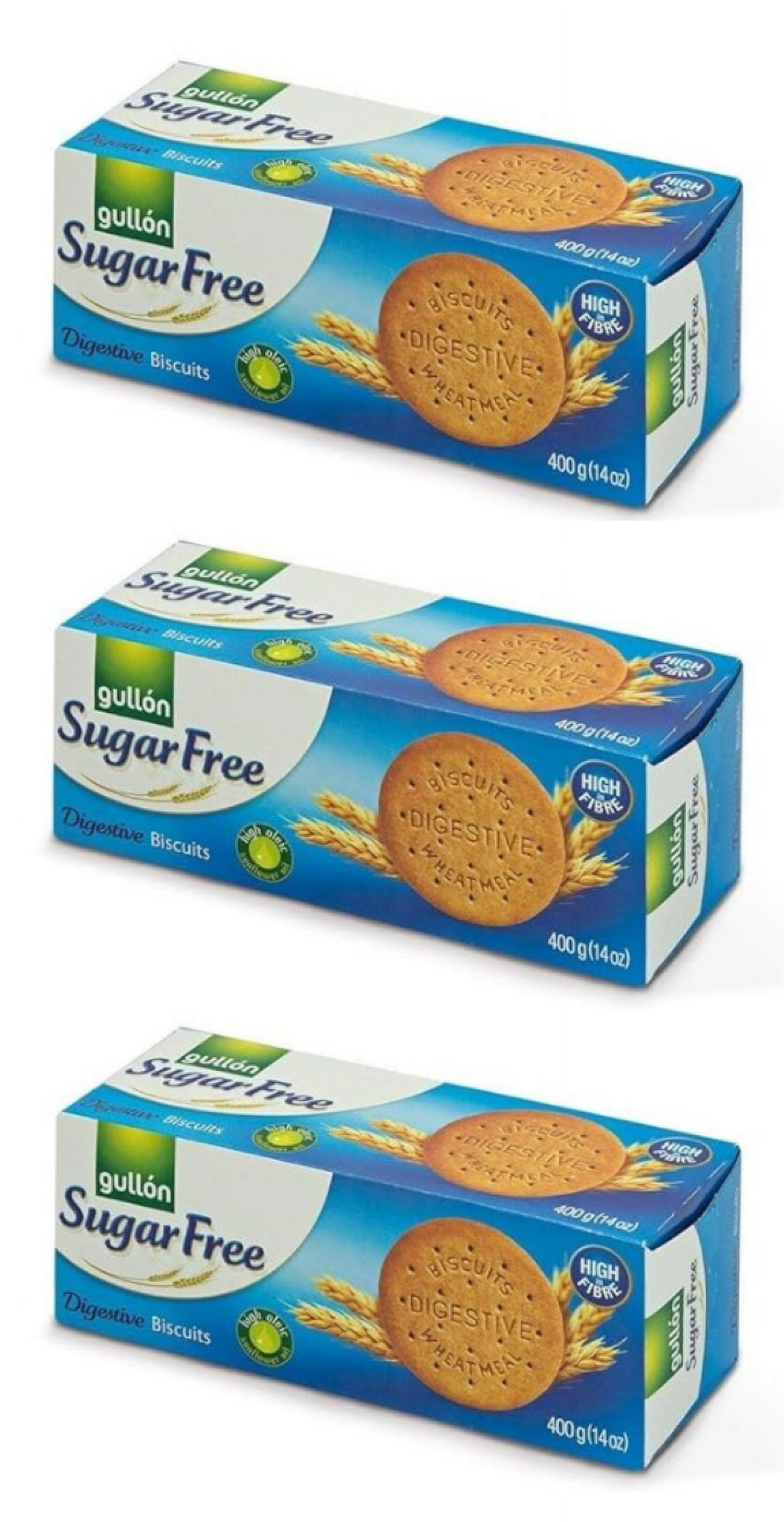 Gullon Sugar Free Digestive Cookie, 14.11 oz (400g), Count of 3 ...