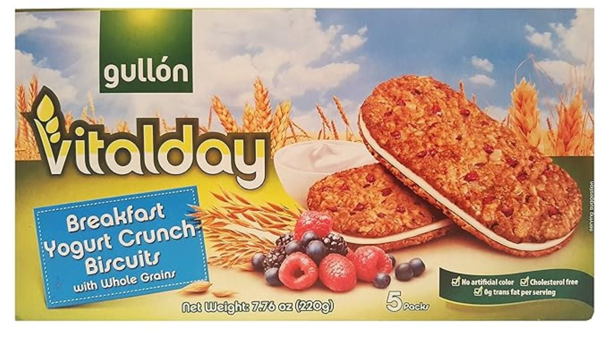Gullon Vitalday, Breakfast Yogurt Sandwich Biscuit Cookies with Whole ...