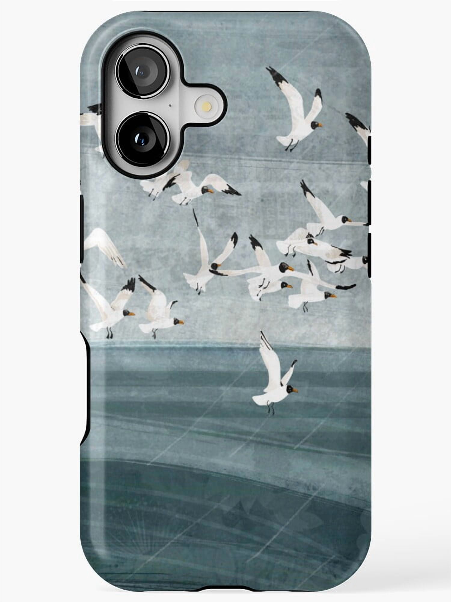 Gulls Seaside Bird Wildlife Coastal Illustration Phone Case for iPhone ...