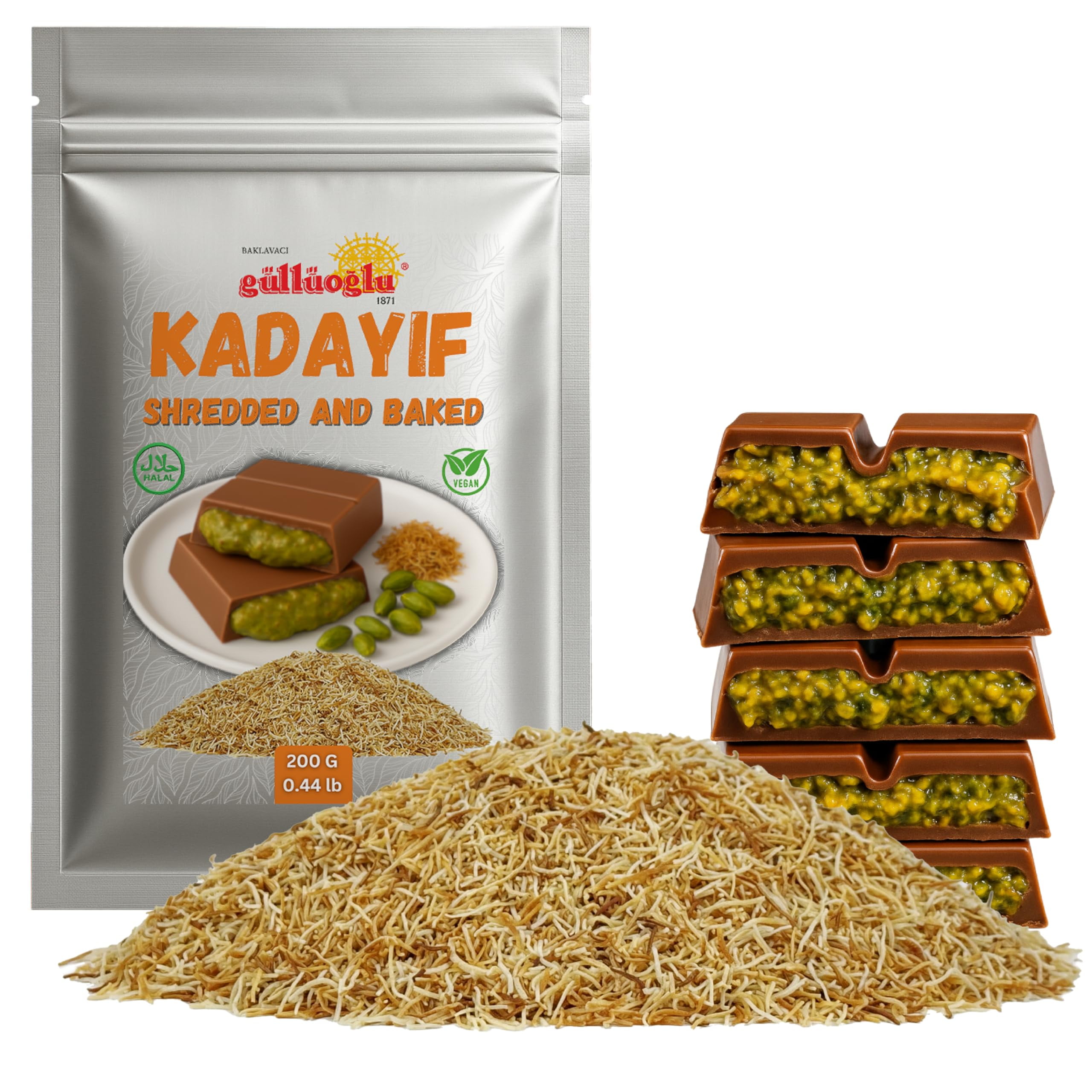 Gulluoglu Baked & Shredded BCA3 Kataifi - 200 g - 0.44lb Kadayif ...