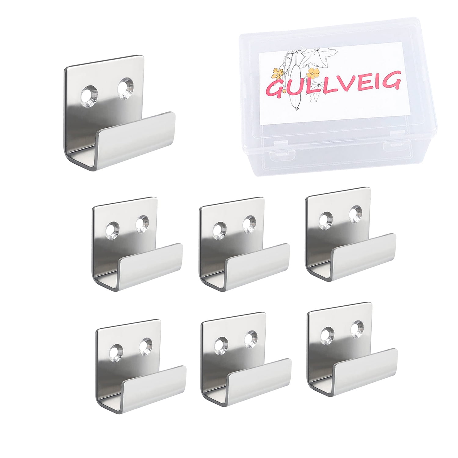 Gullveig 15mm Silver Stainless Steel Wall Hooks - Heavy-Duty, Mirror ...