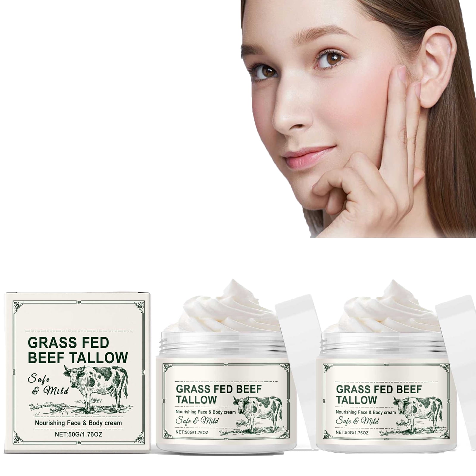 GuluguLa Beef Tallow Face Moisturize, Beef Tallow for Skin, Grass-Fed ...