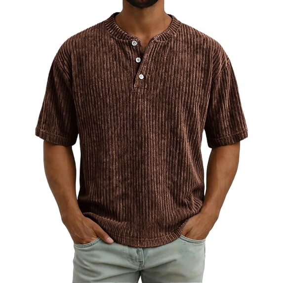 Guluxicc T Shirts for Men Button Short Sleeve Tops Trendy Summer Causal ...