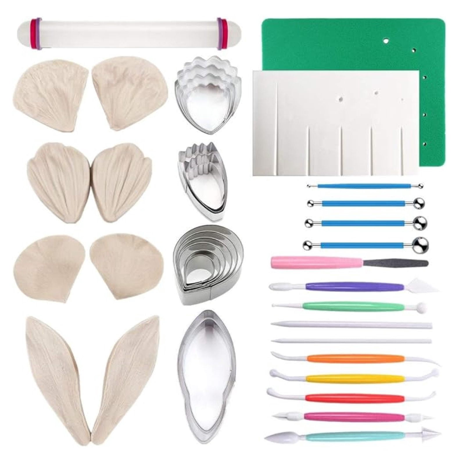 Gum Paste Flowers and Leaves Fondant Tools Kit-4set Gumpaste Flower ...