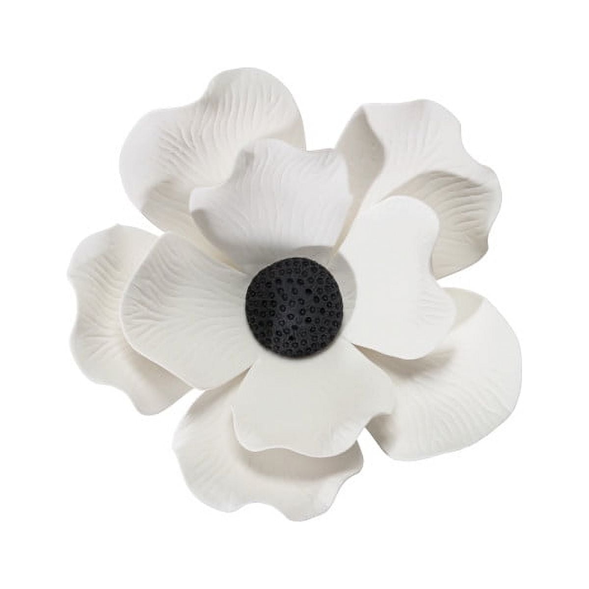 Gum Paste - White Poppy with Black Center 4.5" (6 pieces) - Walmart.com