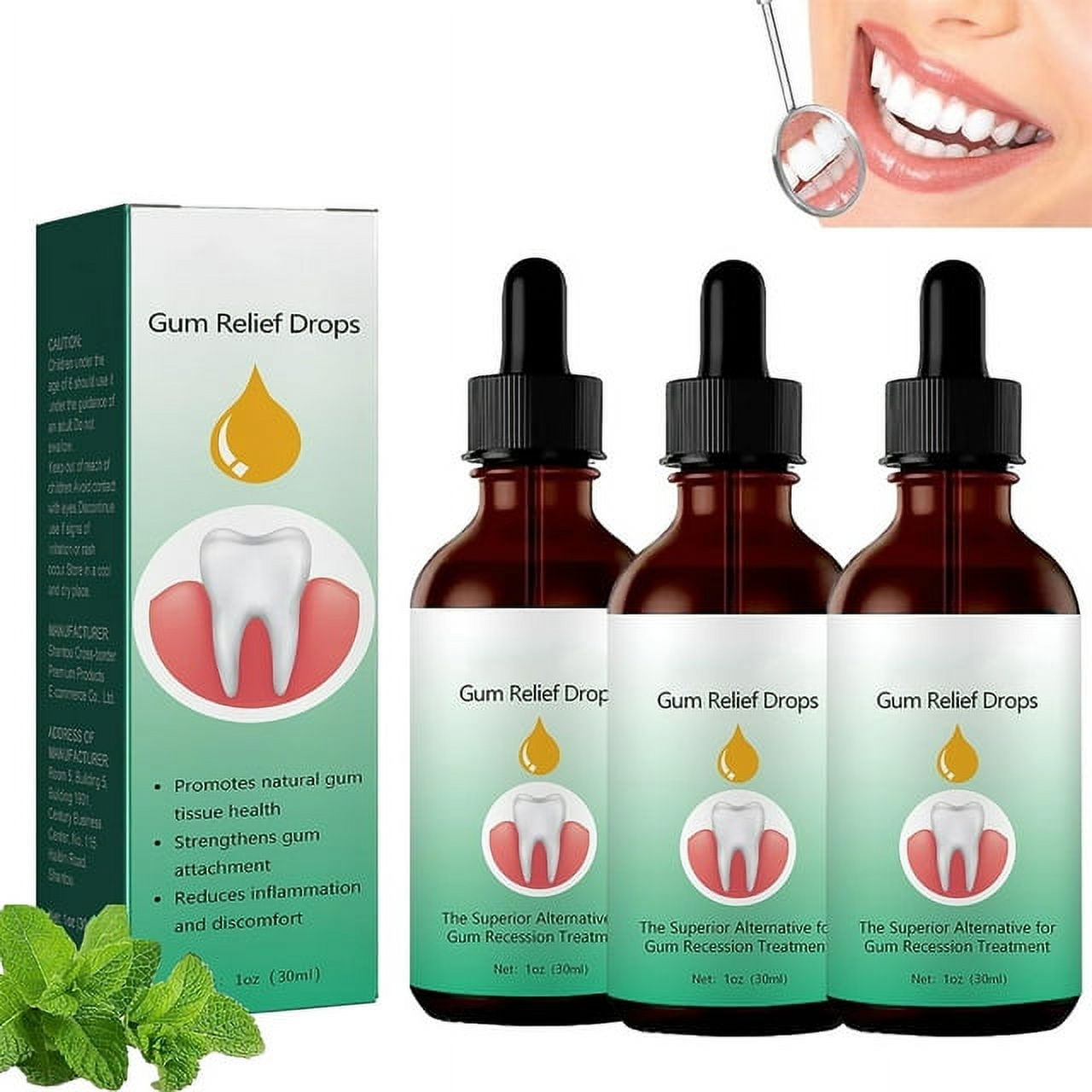 Gum Regrowth Drops, Gum Relief Drops, Natural Gum Liquid Drops ...