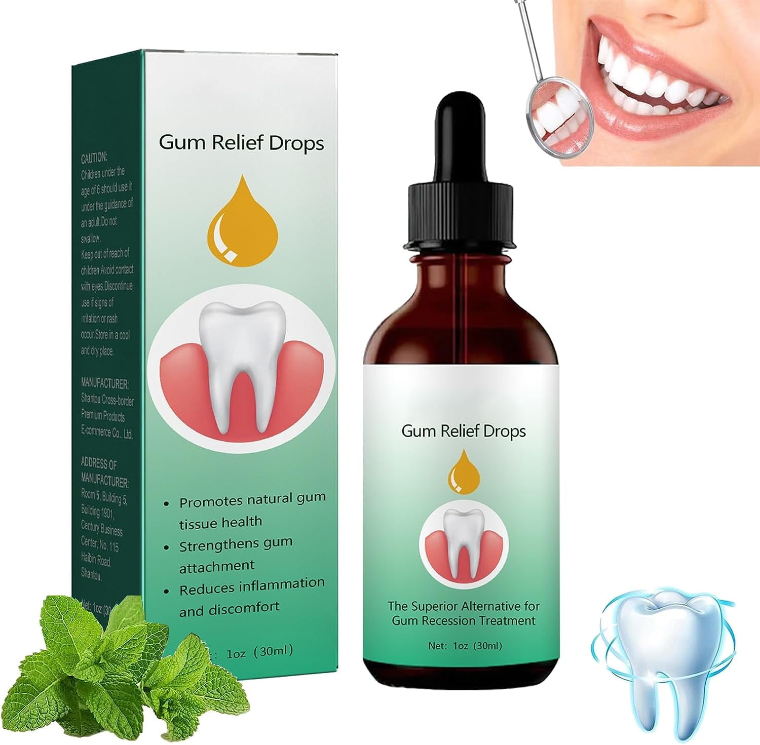 Gum Relief Drops, Gum Therapy Gel For Damaged Gum, Repair Gum Regrowth ...