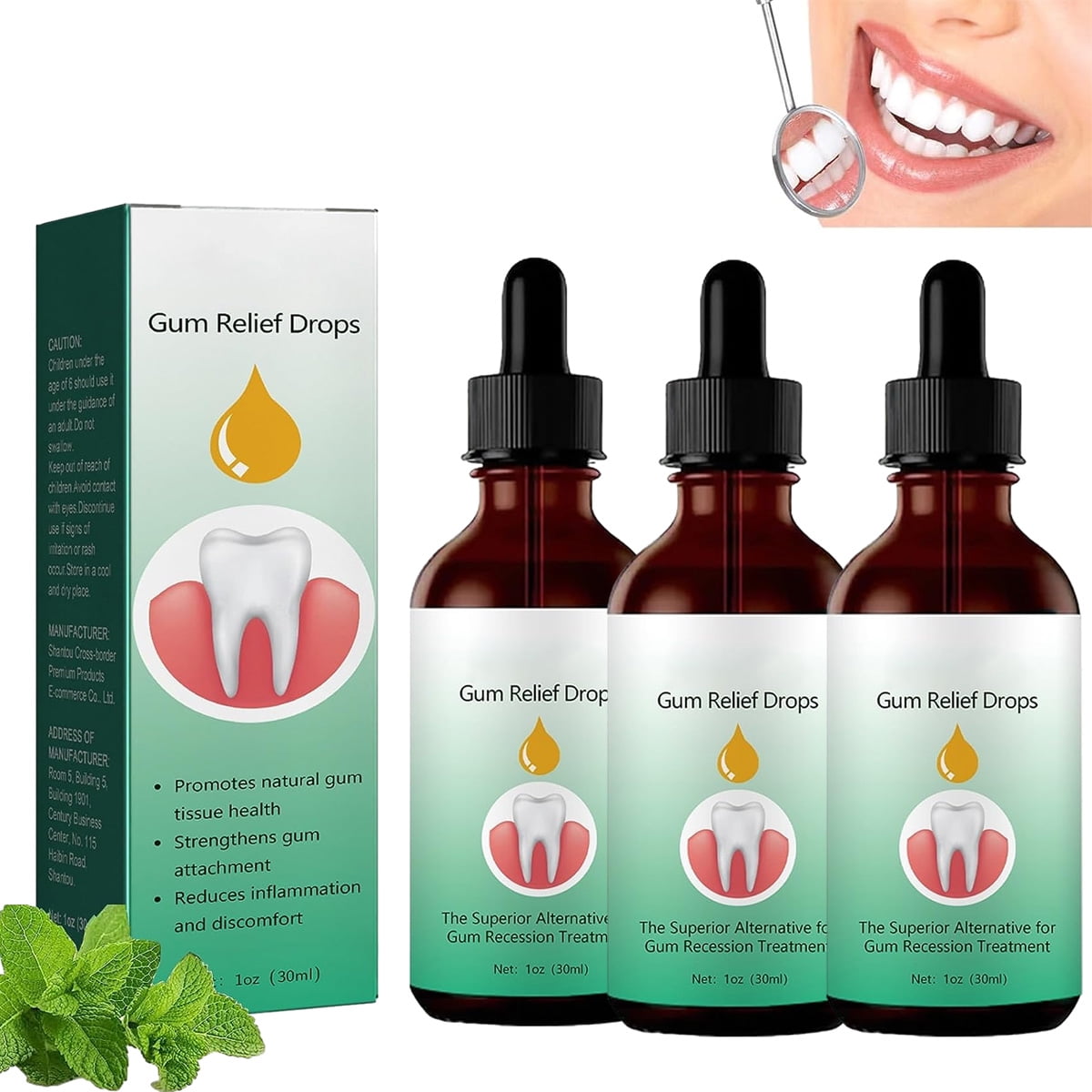 Gum Relief Drops, Gum Therapy Gel For Damaged Gum, Repair Gum Regrowth ...