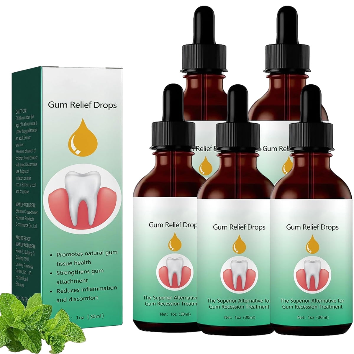 Gum Relief Drops, Gum Therapy Gel For Damaged Gum, Repair Gum Regrowth ...