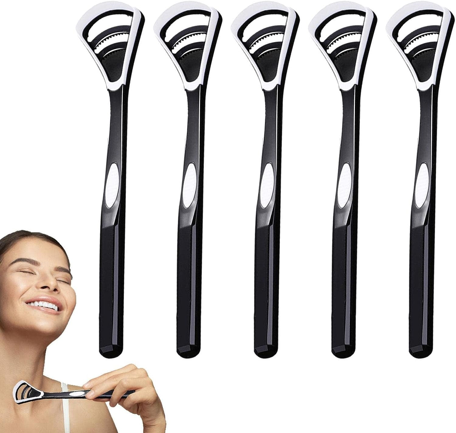 Gum Tongue Scraper - Mouth Brush - Ergonomic Oral Cleaner Scrapers ...