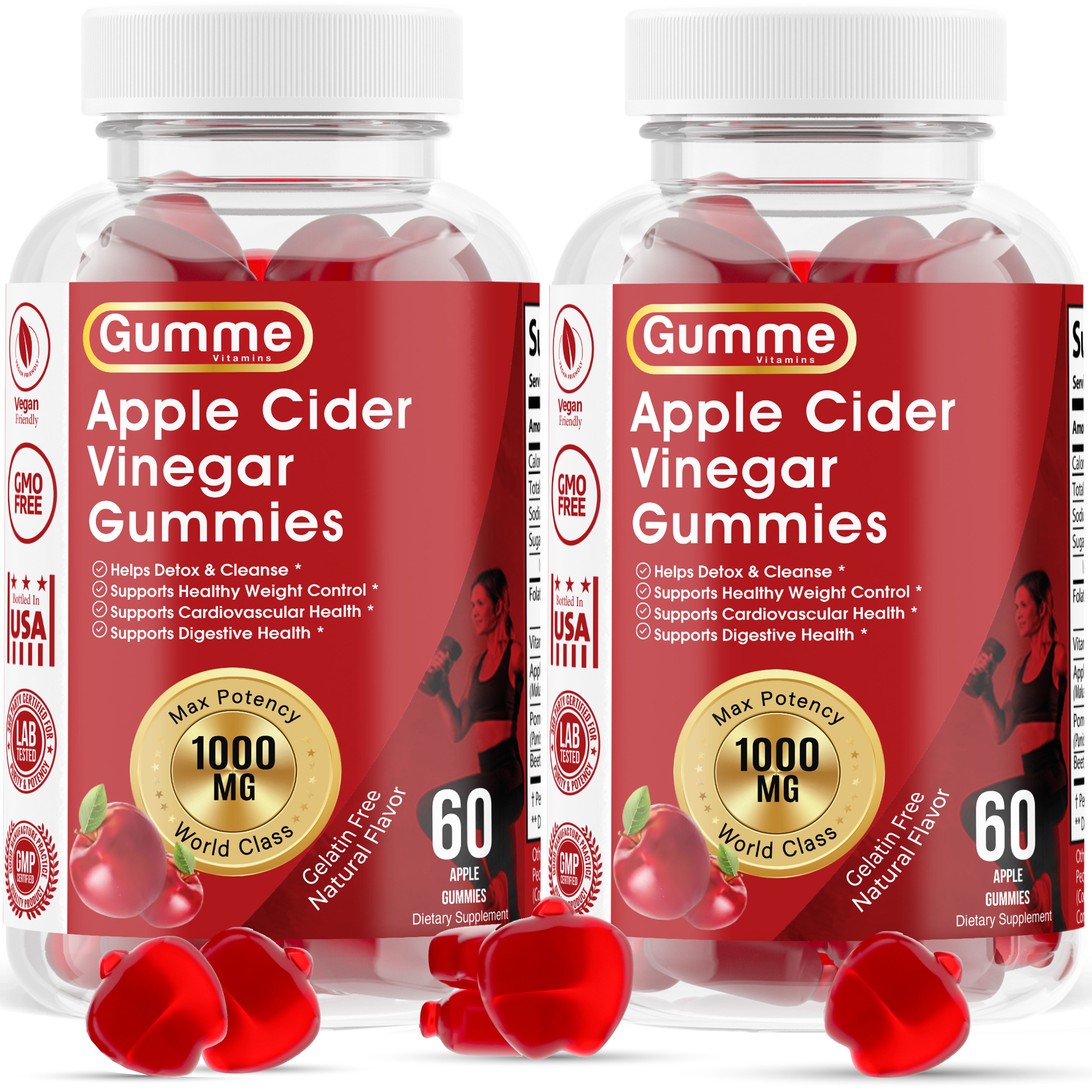GumMe Apple Cider Vinegar Gummies Weight Management ACV Gummy Appetite ...