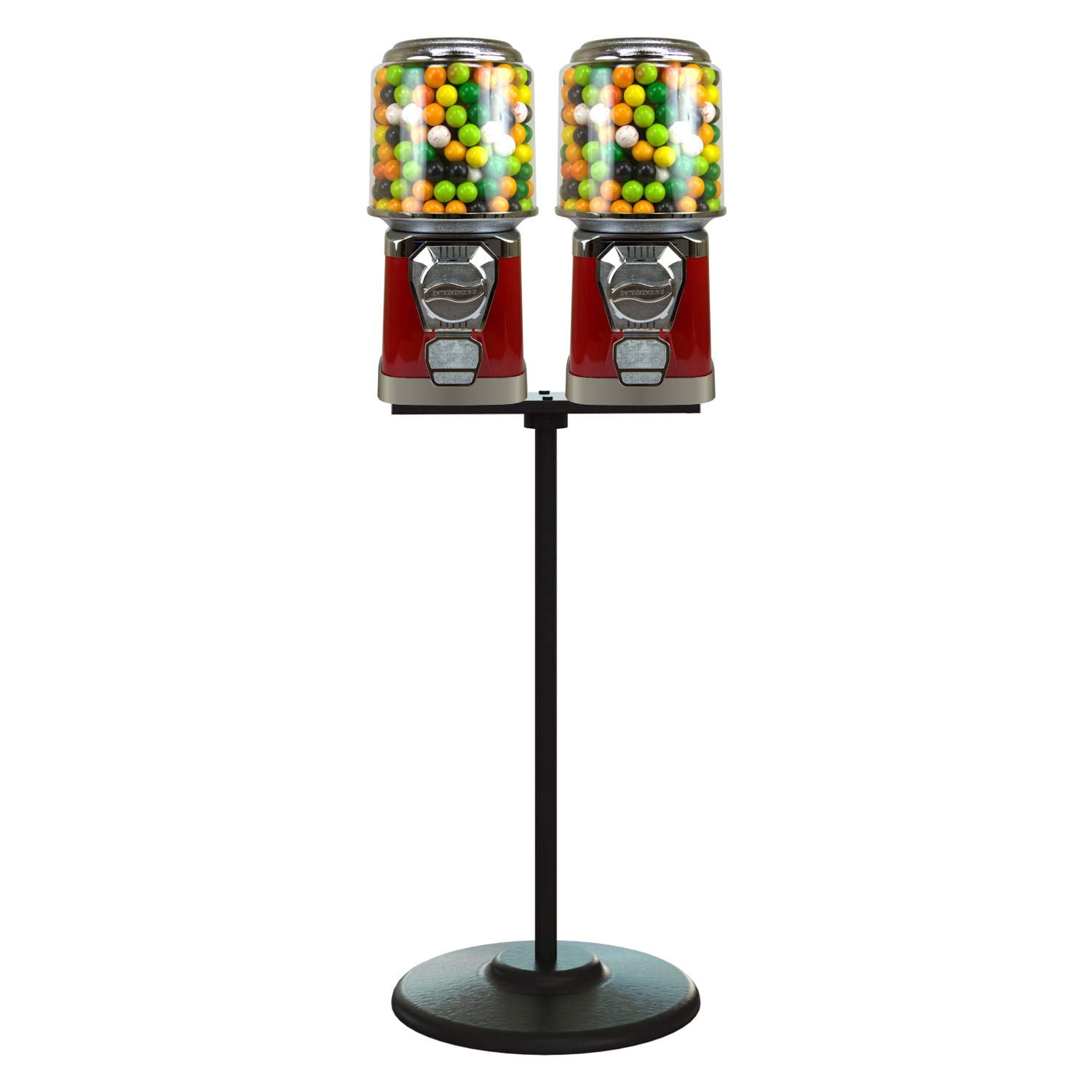 Gumball Machine with Stand - 2 Red Vending Machines Bundled with Refill ...