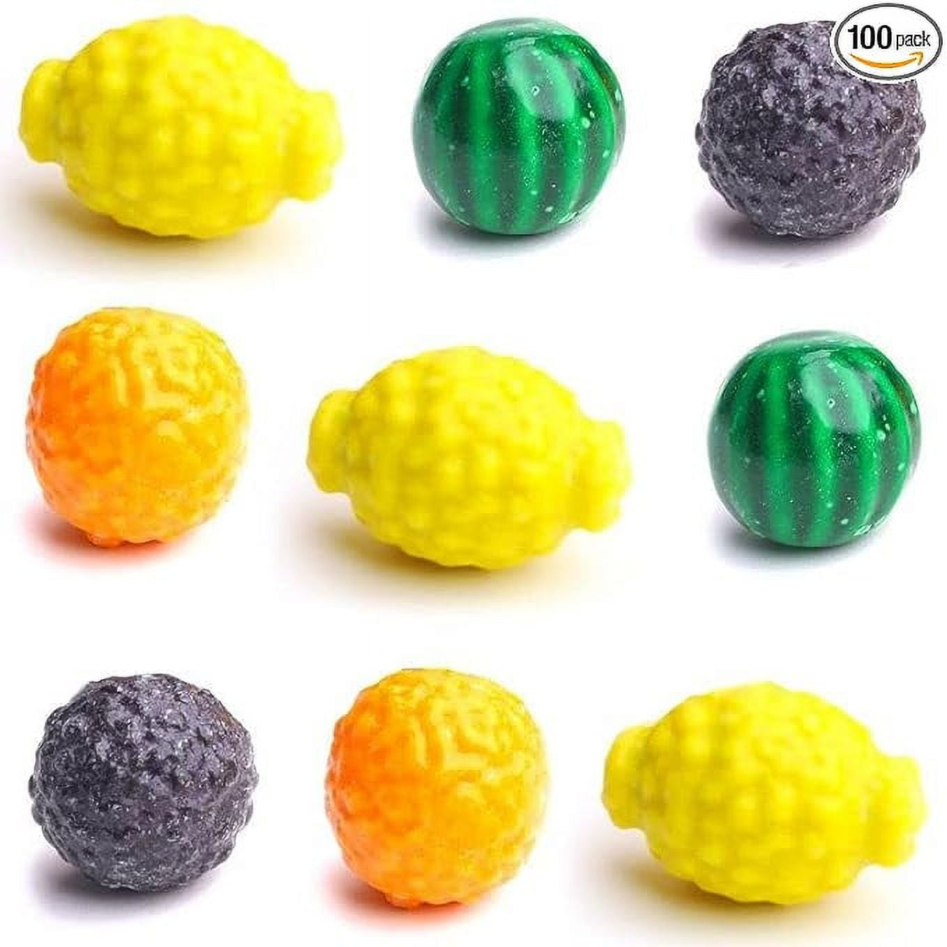 Global Gumball, 100 Pcs Colorful Fruit Shaped Bubblegum Balls, 1-Inch ...