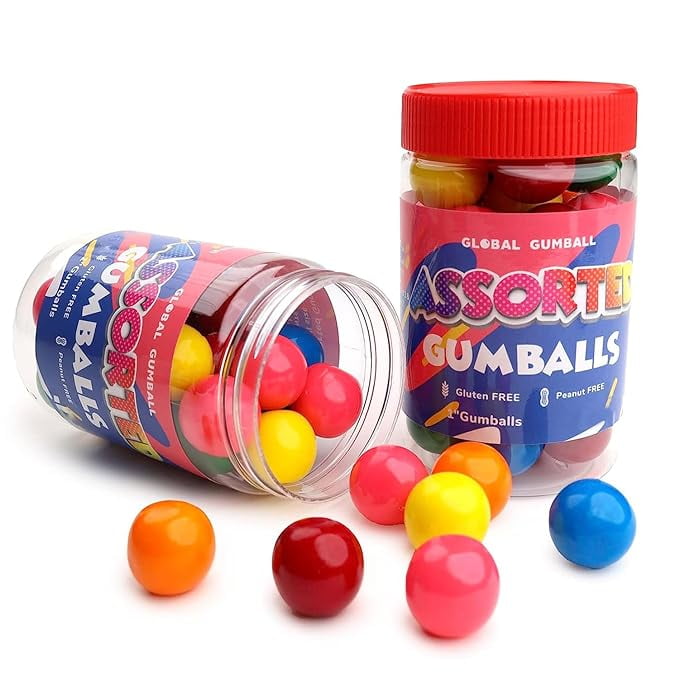 Gumballs in Bottles - 1 Inch Large Gumballs - Assorted Fruit Flavored ...