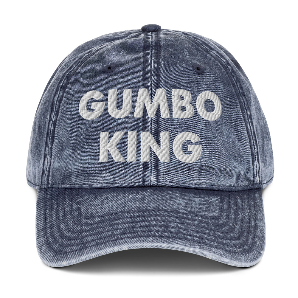 Gumbo Pot Embroidered Vintage Cap, Gumbo King Food Lover (Navy ...