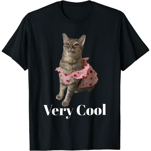 Gumbus Very Cool Strawberry Funny Brainrot Cat Dank Meme T-Shirt ...