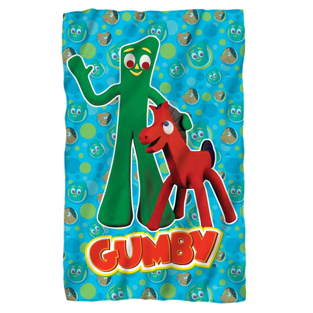 Gumby and Pokey Best Friends Cartoon Poly 36X60 Blanket, White, One ...