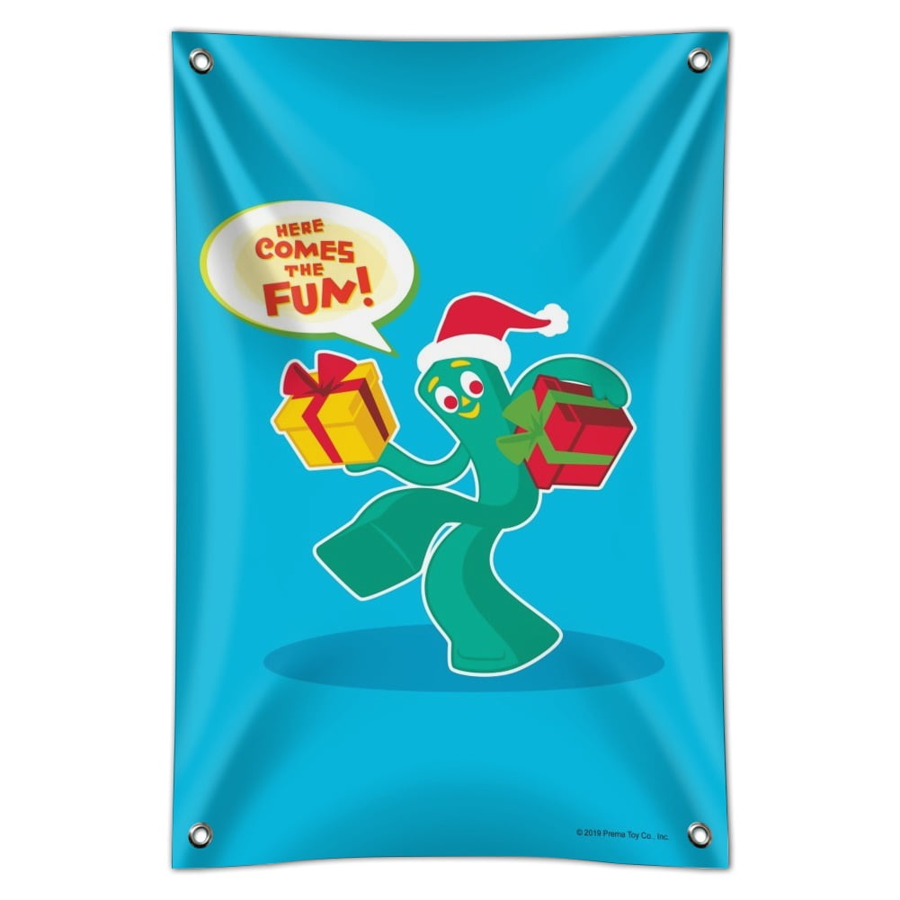 Gumby In Santa Hat With Gifts Here Comes The Fun Home Business Office ...