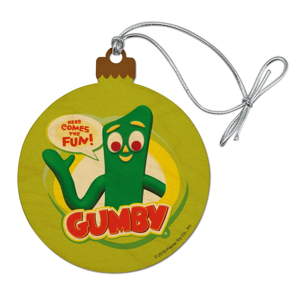 Gumby Logo Here Comes the Fun Wood Christmas Tree Holiday Ornament ...