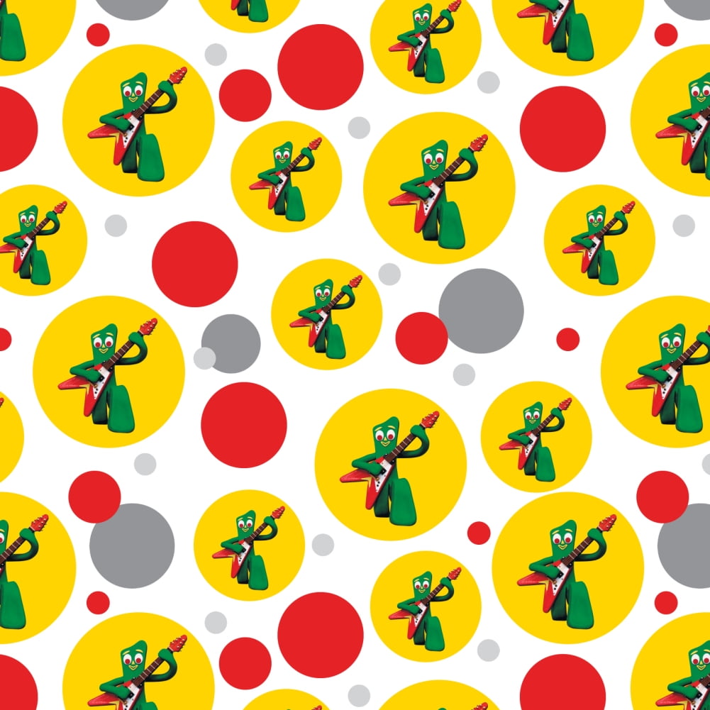 Gumby Playing Guitar Rock and Roll Premium Gift Wrap Wrapping Paper ...