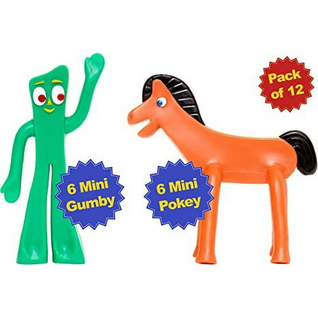 Gumby & Pokey Mini 3-inch Bendable Figures - Pack of 12 - Walmart.com