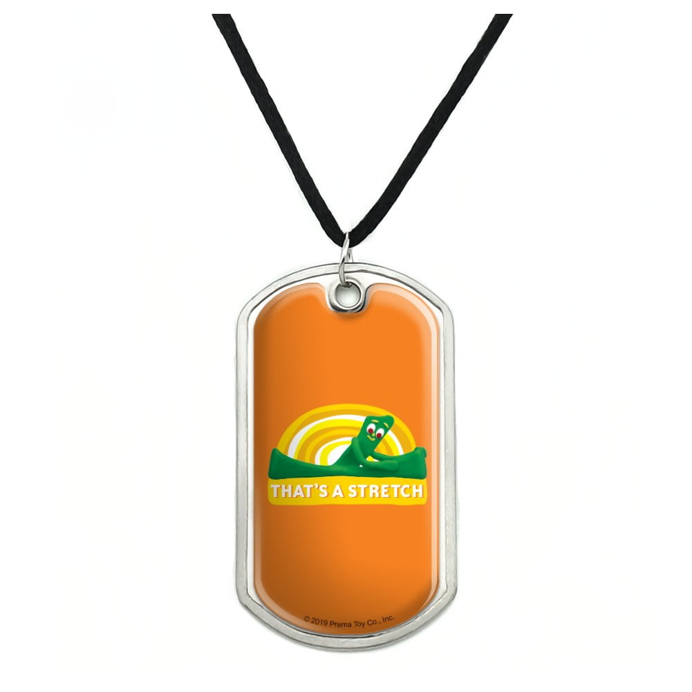 Gumby Stretching That's A Stretch Exercise Military Dog Tag Pendant ...
