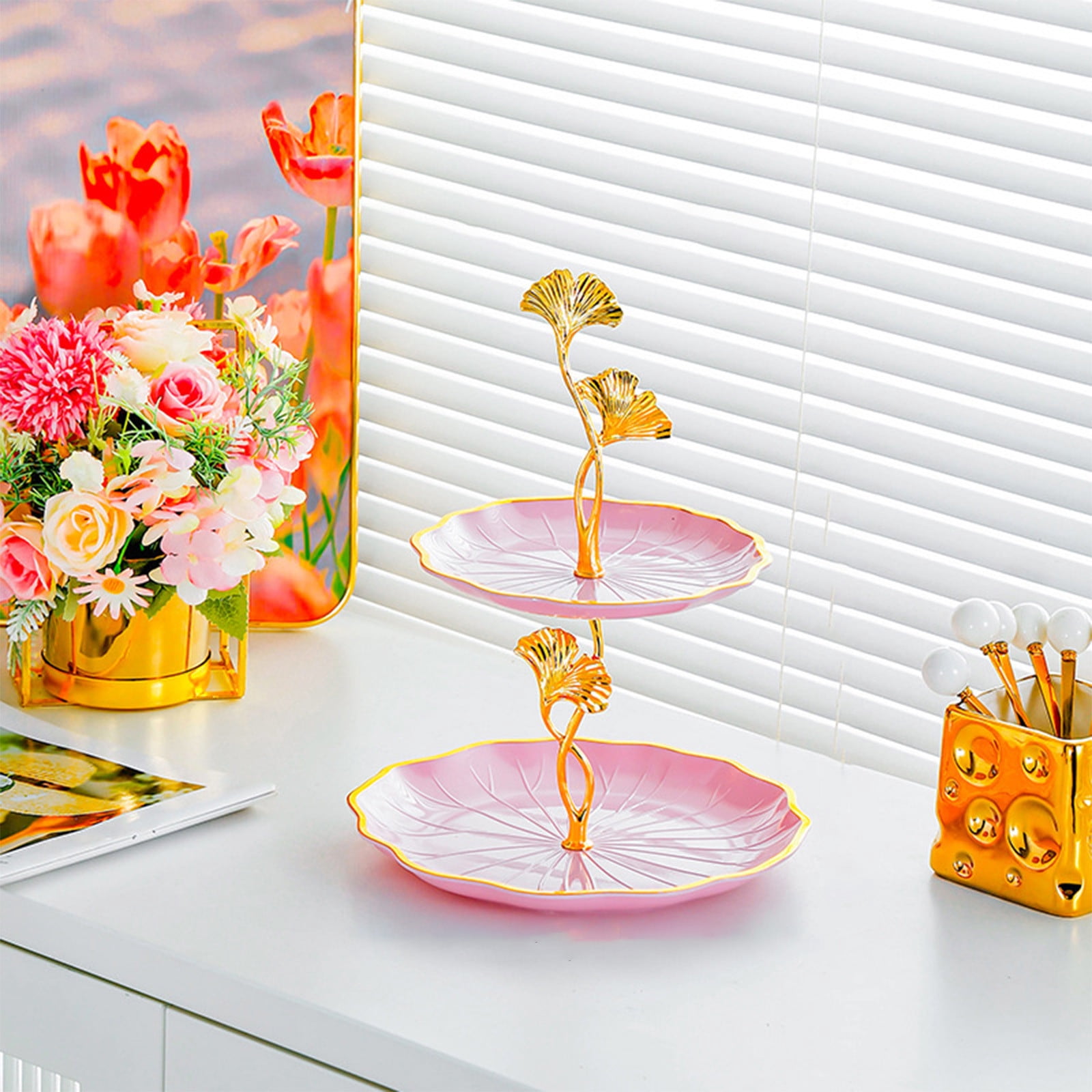 Gumesh 2-Tier Snack Serving Tray - Multi-Layer Display Plates for Candy ...