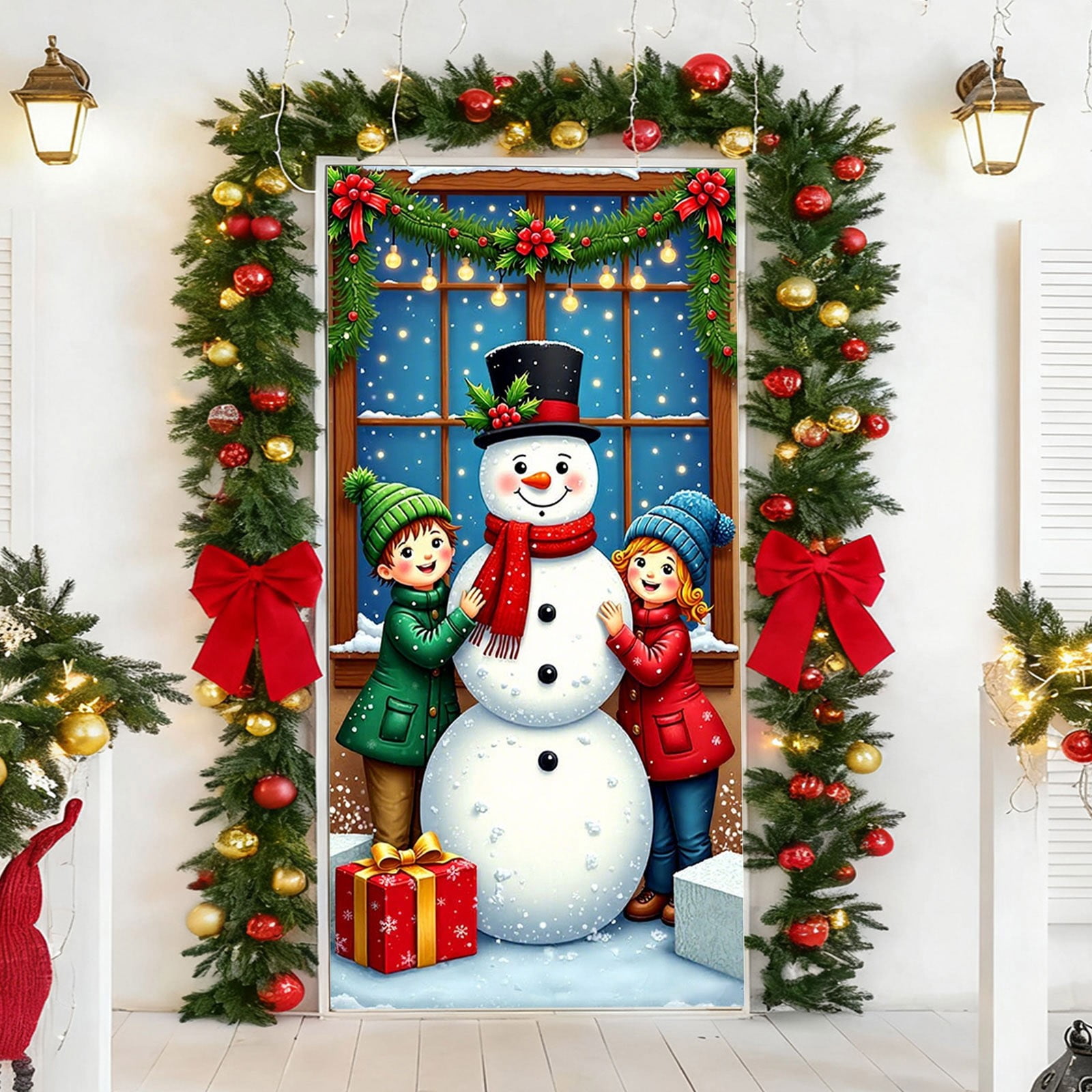 Gumesh 35x72 Inch Christmas Scene Hanging Decor, Large Holiday Door ...