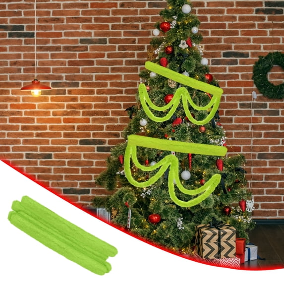 Gumesh 5cm Christmas Tree Wool Strip Decorations, Green Handmade Xmas ...