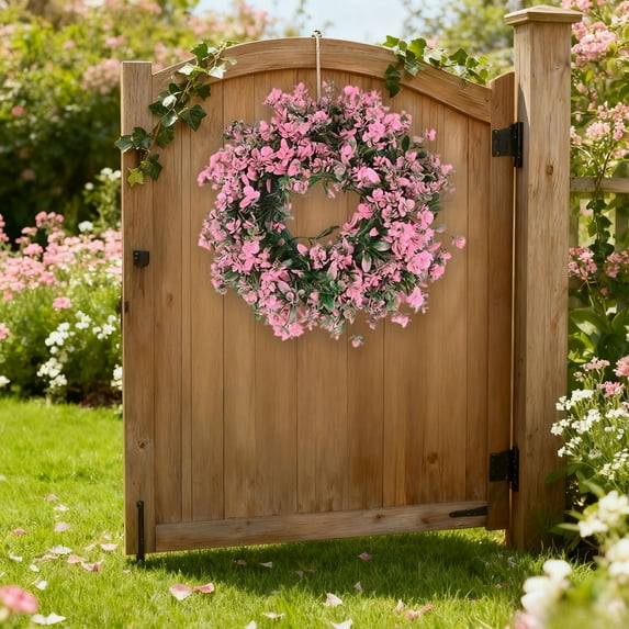 Gumesh Artificial Eucalyptus Wreath - 15 Inch Faux Greenery Circle for ...