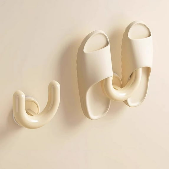 Gumesh Beige Suction Cup Hooks - Bathroom Organizer for Slippers, Robes ...