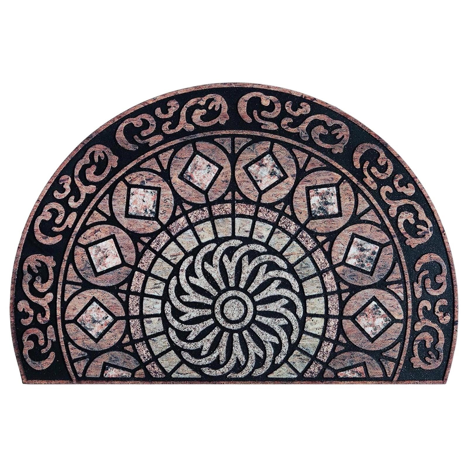 Gumesh Boho Chic Half-Moon Doormat - Non-Slip Entryway Mat with Crystal ...