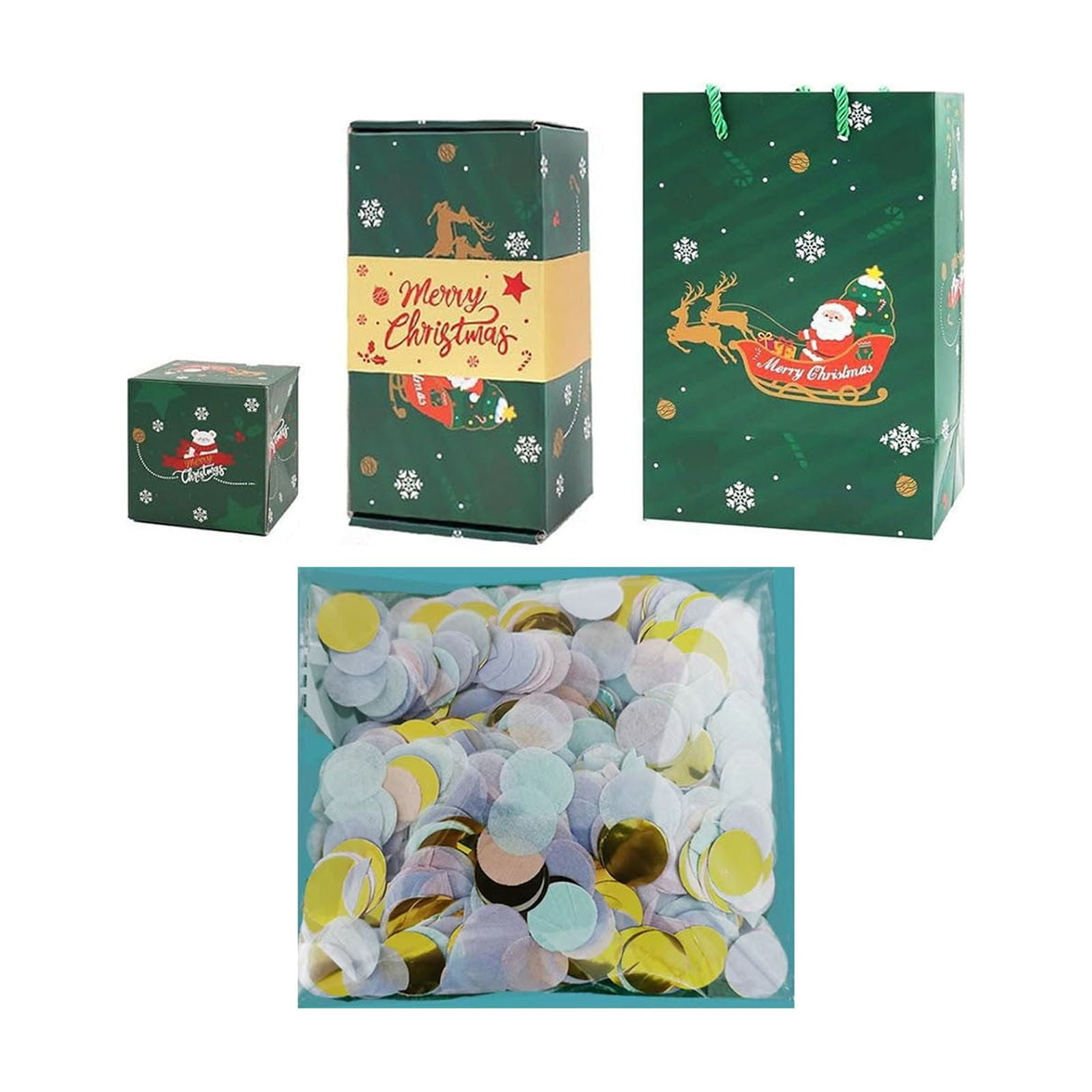 Gumesh Christmas Surprise Pop-Up Box, Green Bouncing Gift Box with ...