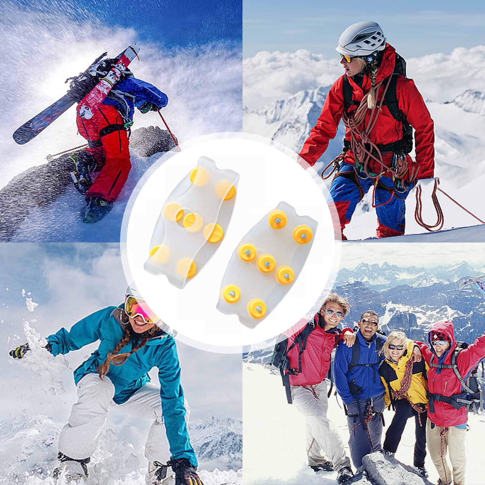 Gumesh Crampons for Shoes & Boots - White Translucent Ice Cleats with 7 ...