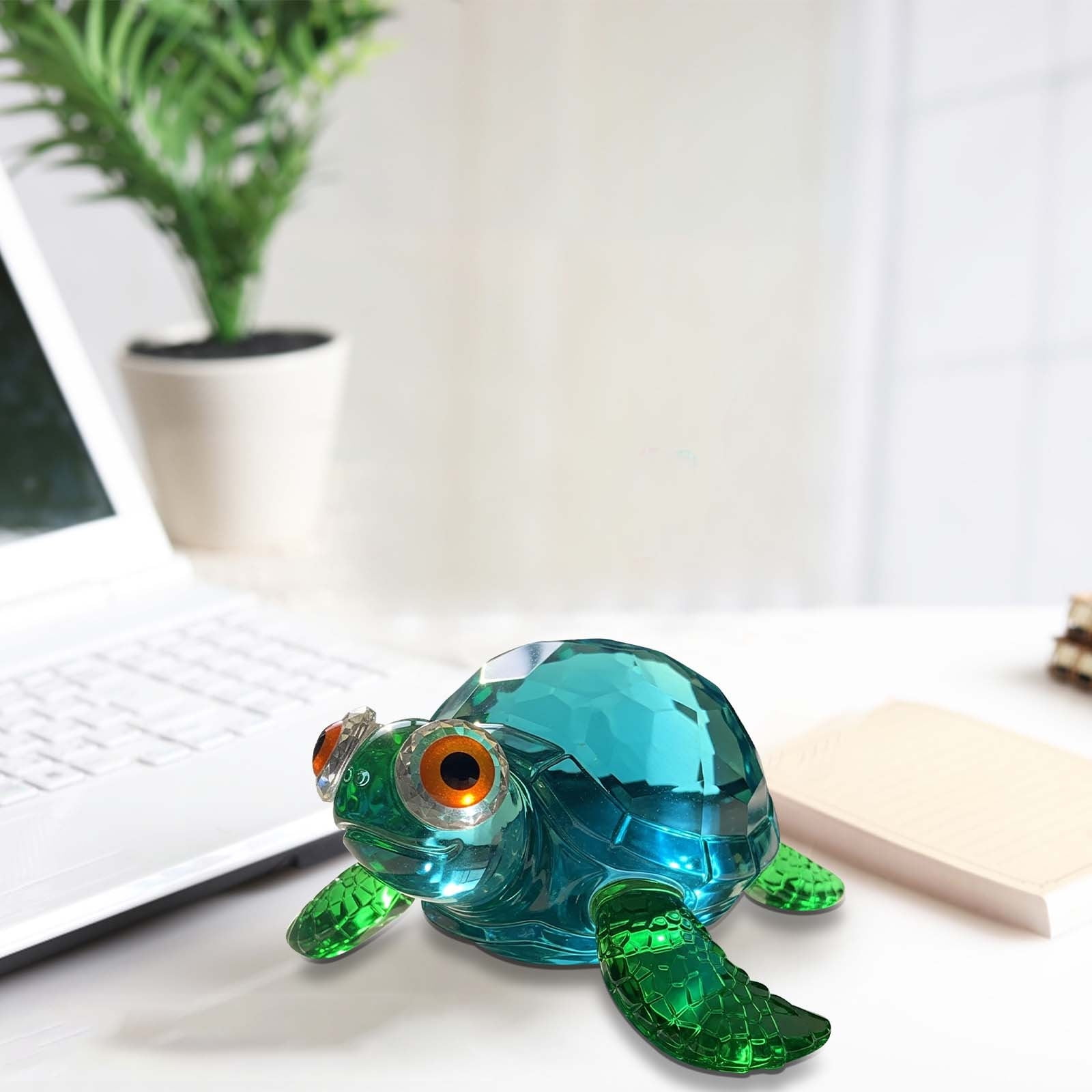 Gumesh Crystal Animal Figurines - Handcrafted Glass Turtle/dog/owl ...