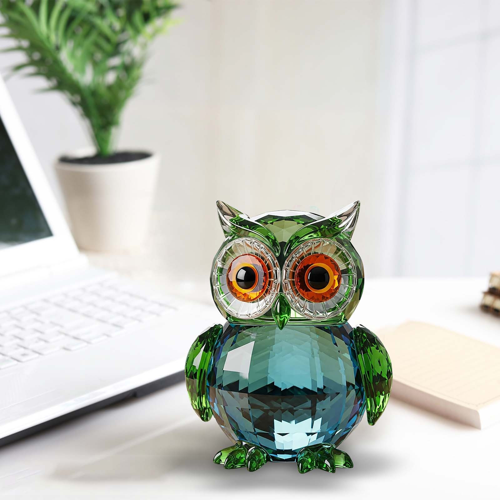 Gumesh Crystal Animal Figurines - Handcrafted Glass Turtle/dog/owl ...