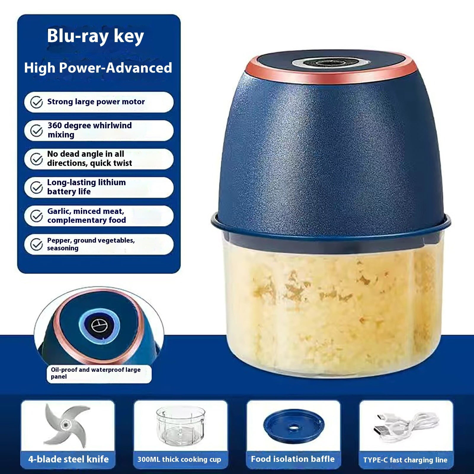 Gumesh Electric Garlic Press & Mincer , Portable Veggie Chopper ...