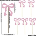Gumesh Elegant Wedding Cake Toppers - 24 Pink Bow Cupcake Picks, Edible ...