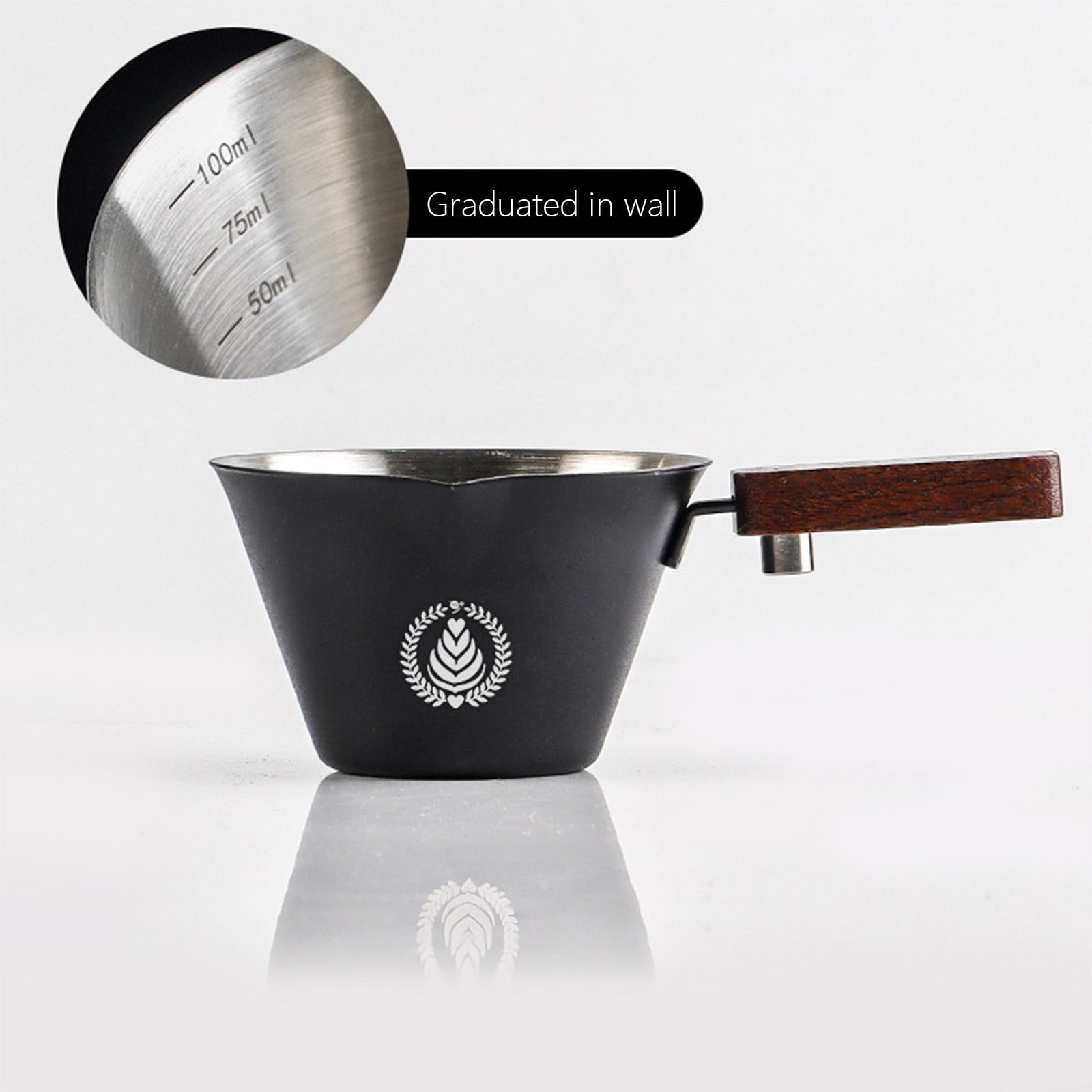 Gumesh Espresso Measuring Cup - Stainless Steel with Wood Handle, Dual ...