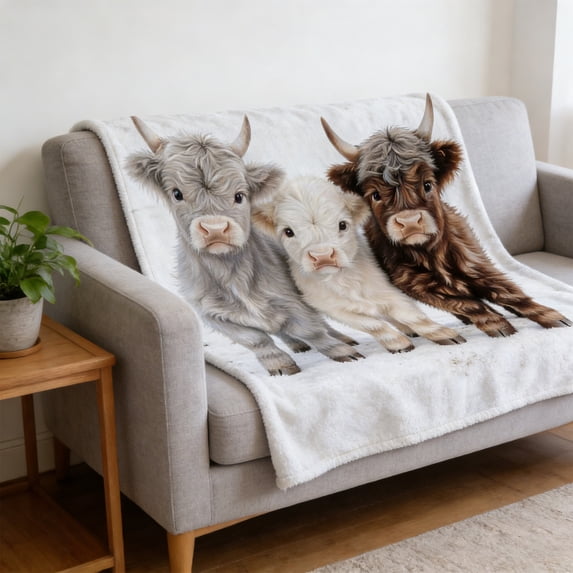 Gumesh Highland Cow Flannel Throw Blanket - Soft Flannel Throw , Cozy ...