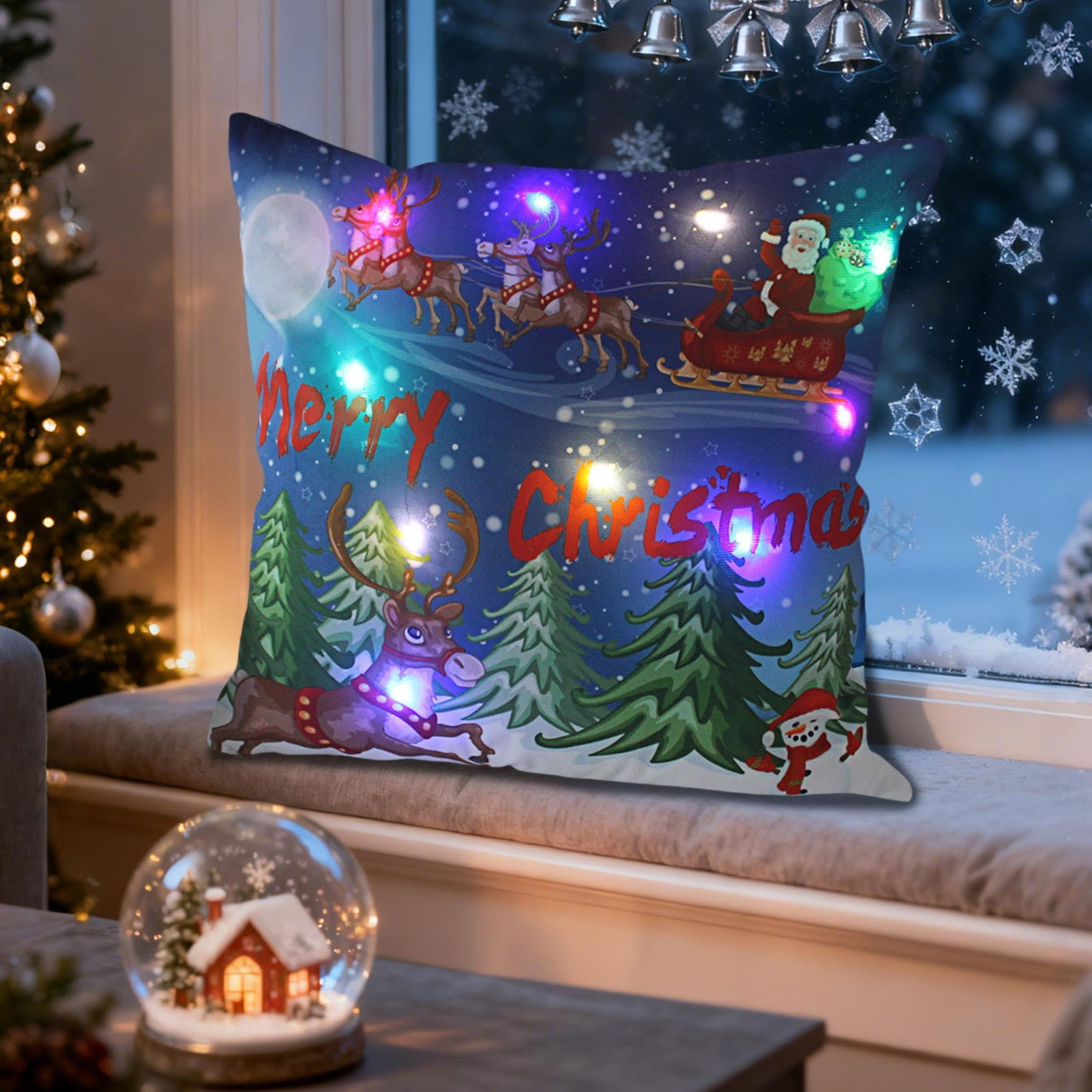 Gumesh LED Christmas Pillow with 2 Light Modes - Flashing & Steady Glow ...
