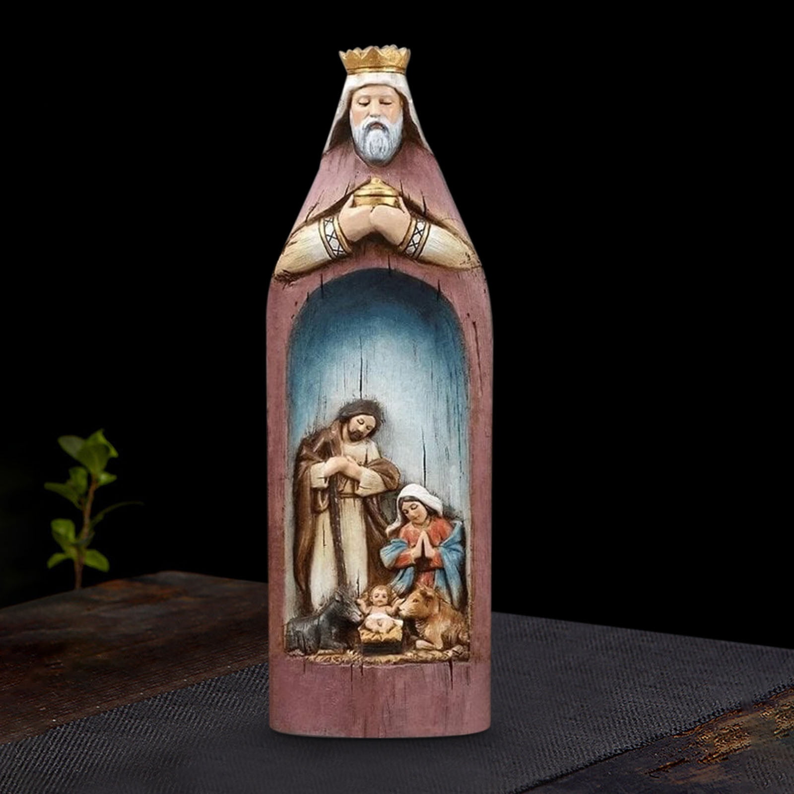 Gumesh Nativity Scene Desktop Decor, Handcrafted Religious Bookstack ...