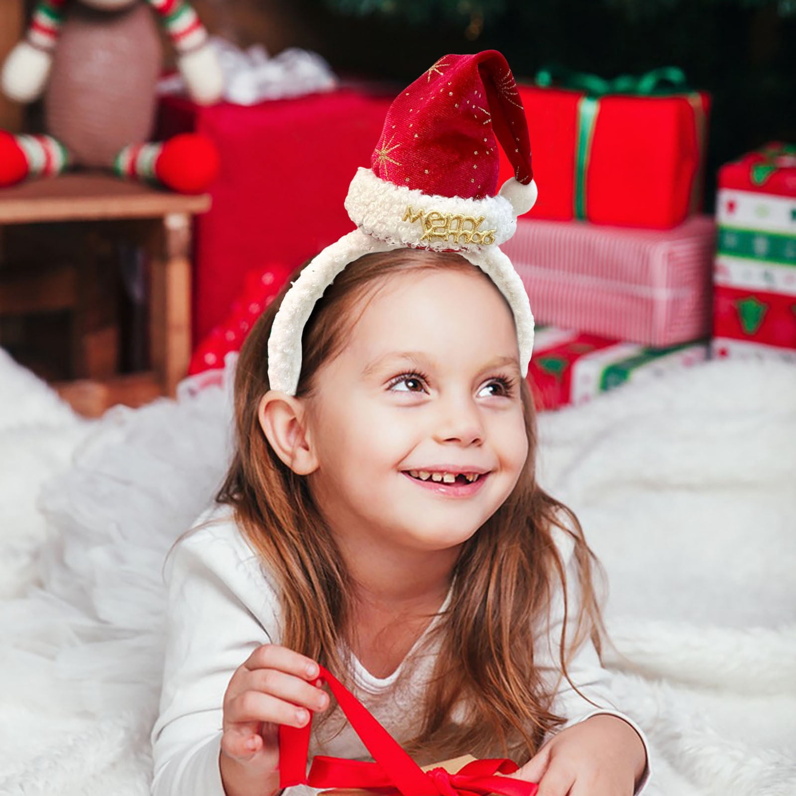 Gumesh Santa Hat Hair Clip - Christmas Hair Accessories with Red Pompom ...